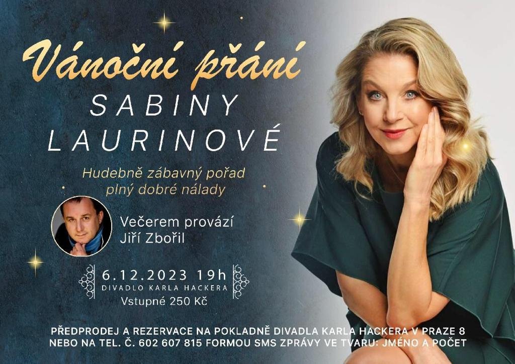 VÁNOČNÍ PŘÁNÍ SABINY LAURINOVÉ. Pronájem otevřený veřejnosti. - Divadlo Karla Hackera